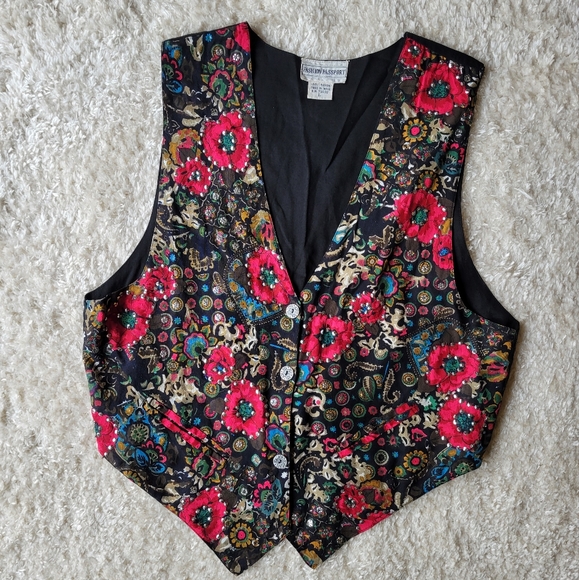 Fashion Passport | Jackets & Coats | Embellished Vintage Vest By ...
